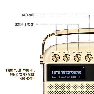 Saregama Carvaan 2.0 Portable Digital Music Player - Sound by Harman/Kardon (with 20,000 Songs) (with WiFi, Champagne Gold Color)