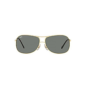Ray-Ban RB3267 Metal Aviator Sunglasses, Gold/Green, 64 mm
