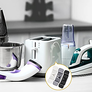 Flutesan Cord Organizer for Kitchen Appliances Wrap Plastic Holder Wrapper Wire Storage Attachment Coffee Maker Pressure Mixer Cooker Pot Air Fryer(Black, White, Gray, 24 Pack)