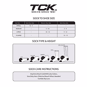 TCK Baseline 3.0 Athletic Crew Socks (Orange/White, Large)