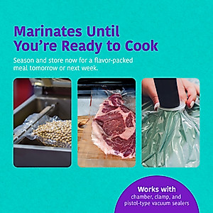 HAULMATE Vacuum Sealer Bags 8"x12" 200 bags bundle set for Food Storage, Increased Airtight Suction for Sous Vide Cooking, Freezer & Microwave-Safe, Clamp-Style Sealer Compatible, Pierce-Resistant Material