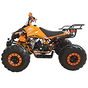 X-PRO 125cc ATV Automatic Transmission w/Reverse, LED Headlight, Big 19"/18" Tires! (Orange, Factory Package)
