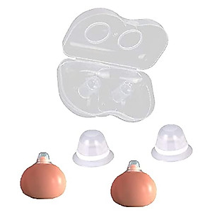 Finever Nipplesuckers Silicone Nipple Corrector for Flat Inverted Nipples for Breastfeeding Mother or Women with Clear Case 1Pair