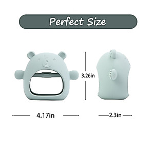 Farowu Silicone Teething Toys for Babies 3-12 Months BPA-Free Baby Chew Toys Anti-Drop Baby Mitten Teether for Soothing Adorable Cute Silicone Baby Teether Toy