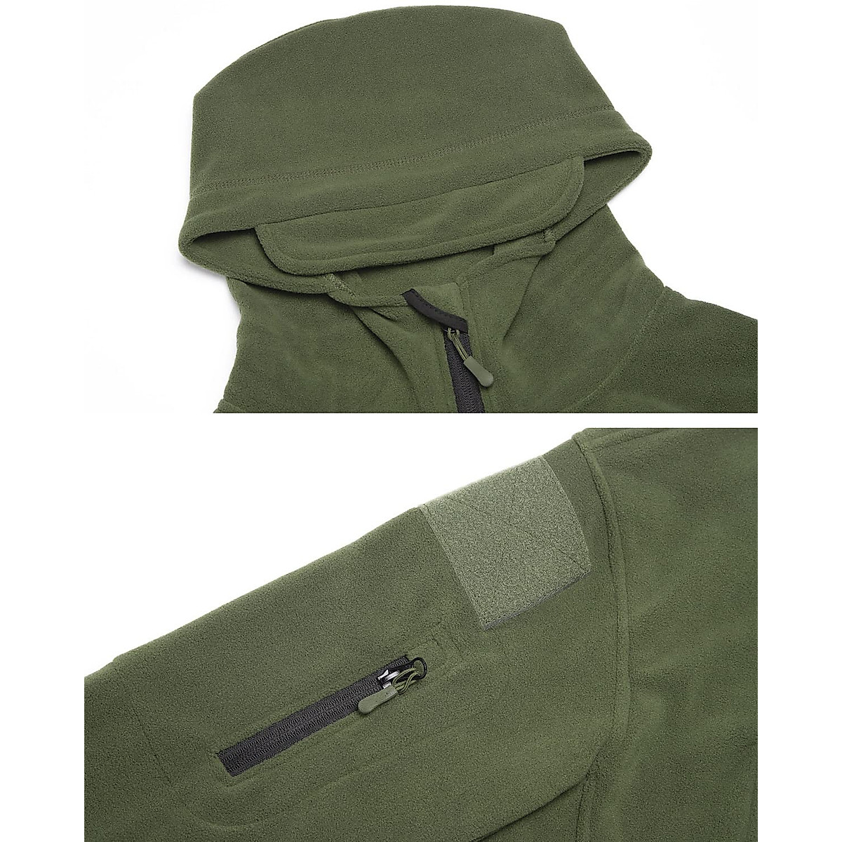 ReFire Gear Men's Warm Military Tactical Sport Fleece Hoodie Jacket,Army Green,XX-Large