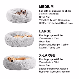 METCHIC Calming Dog Beds Large Dogs, Anxiety Dog Beds Medium Dogs, Dog Cuddler Beds Small Dogs, 36''