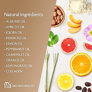 Brown Sugar Scrub Face Foot & Body Exfoliator Infused with Collagen and Stem Cell Exfoliating Salt Body Scrub for Toning Skin Cellulite Skin Care by M3 Naturals