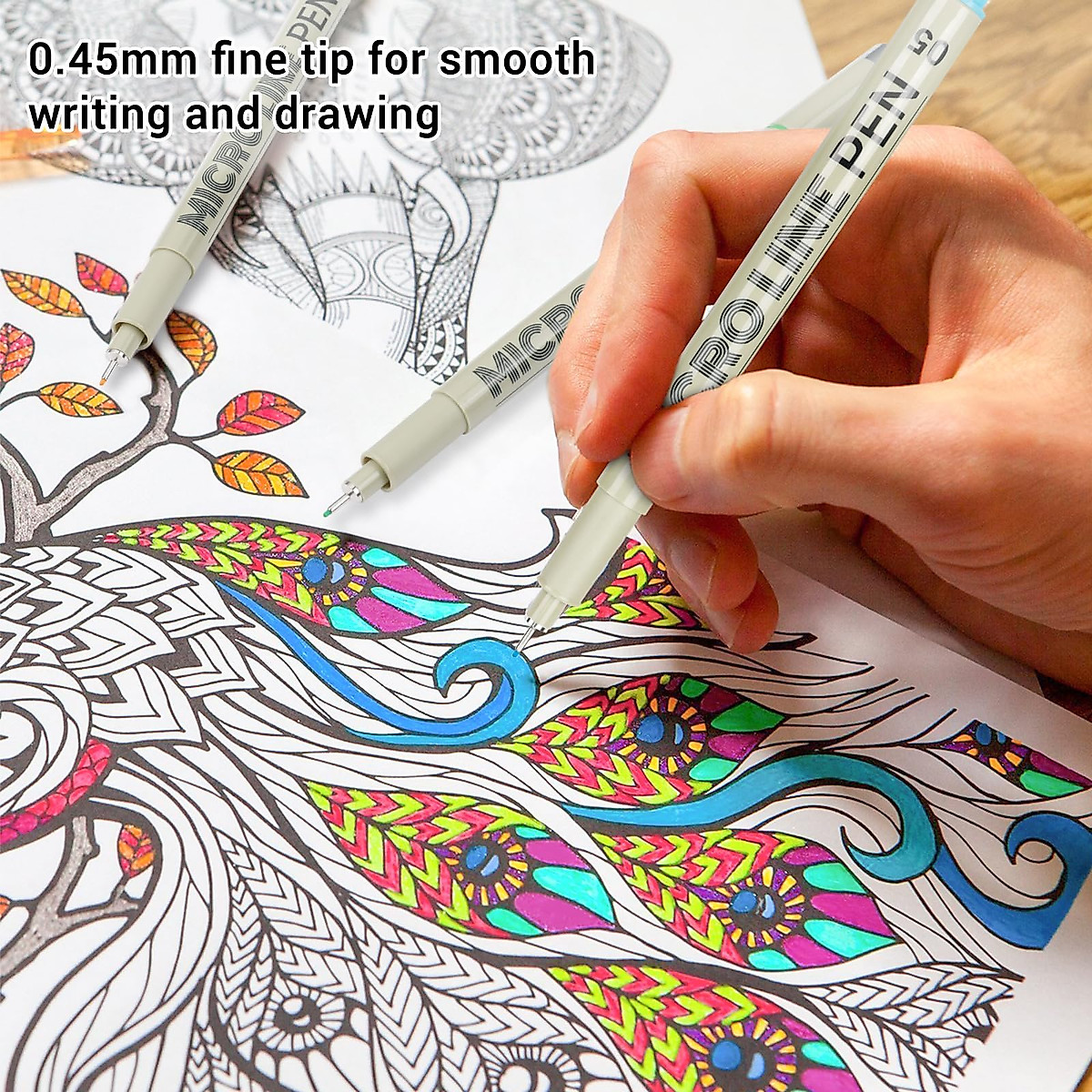 STANBLUE 12 Colored Micro Pens 05, Fineliner pens Waterproof Archival Ink Set, No Bleed Drawing Art Pens for Illustrating, Journaling, Bible Zentangle Supplies