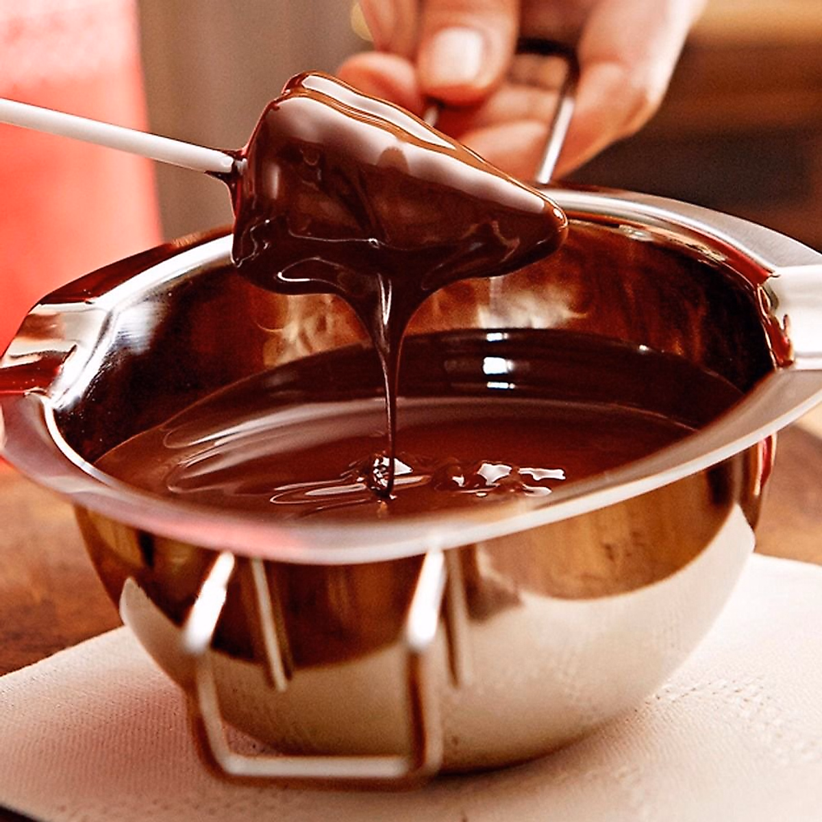 PureSec Double Boiler Stainless Steel Chocolate Melting Pot 400ML for Melting Chocolate and Candle making