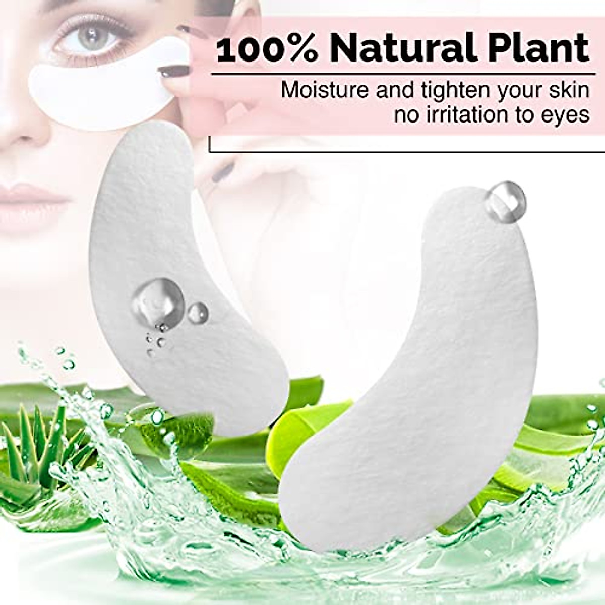50 Pairs GreenLife 100% Naturel Eyelash Extension Under Eye Gel Pads patches kit Collagen (50 150 300 Pairs) with Aloe Vera Hydrogel Eye Patches set for Eyelash Extension Supplies Tools