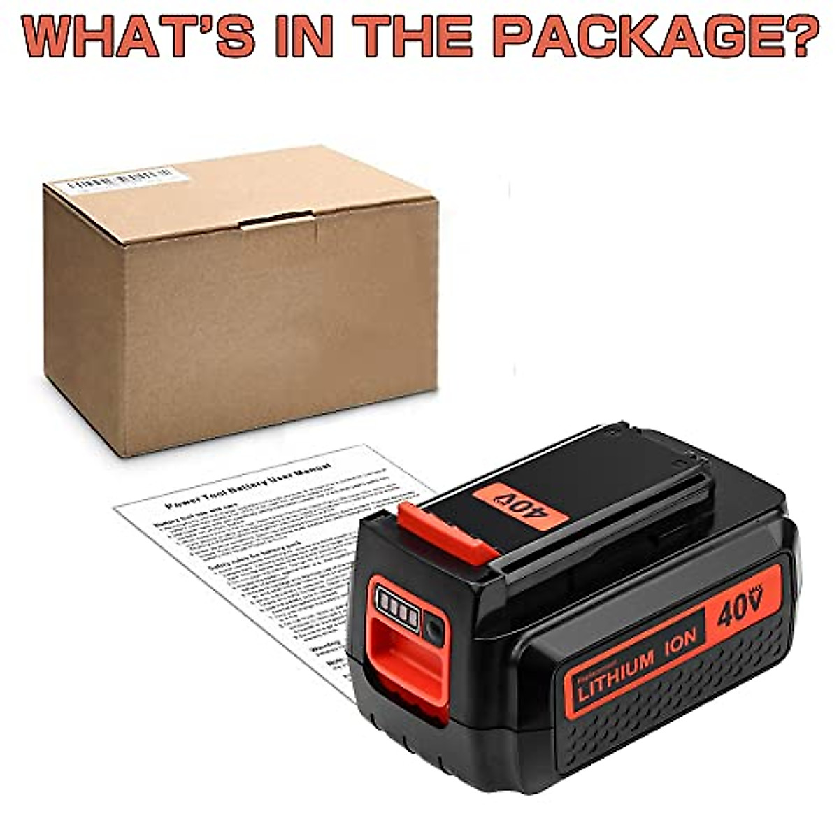 3000mAh LBX2040 Replacement Battery Compatible with Black and Decker 40V Battery Lithium-ion MAX LBX2040 LBXR36 LBXR2036 LST540 LCS1240 LBX1540 LST136W 40V Cordless Power Tools( 1 Pack 3.0Ah Battery)