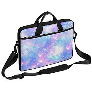 Galaxy Pattern Laptop Computer Bag Waterproof Shoulder Messenger Bag 13-15 inch Durable Laptop Tote Bag with Shoulder Strap Handle Lightweight Crossbody Briefcase