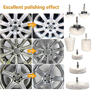 Tworider 8 pcs Buffing Wheel for Drill,Buffing Pad Polishing Wheel Kits,Wheel Shaped Polishing Tool for Metal Aluminum,Stainless Steel,Chrome,Jewelry,Wood,Plastic,Ceramic,Glass,etc