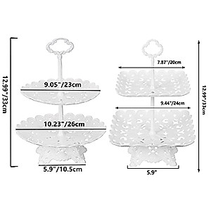 2 Tier Plastic Cupcake Stand, 2 Tier Serving Tray, Dessert Stands, Tea Party Supplies, Party Table Decoration, Dessert Display Stands, Cookie Trays for Parties, 2 Pack
