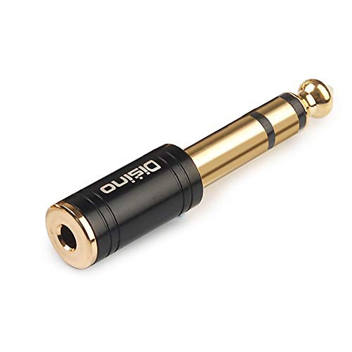 Disino 1/4" to 3.5mm Stereo Headphones Adapter, New Upgrade Gold-Plated Pure Copper Mini Jack 1/8'' Female to 1/4'' Male Jack Plug Stereo Adapter for Headphone, Amp Adapte, Black - 1 Pack