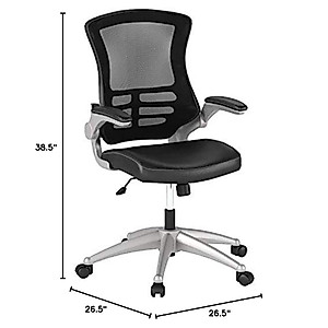 Modway Attainment Mesh Back and Vinyl Seat Modern Office Chair in Black