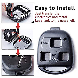 for Lexus Key Fob Shell,Replacement Key Case Housing Keyless Entry Remote Key Case with Stickers Fit for Lexus GS300 GS400 GS430 GX470 IS300 LS400 LS430 LX470 RX300 RX330 (1 Black)