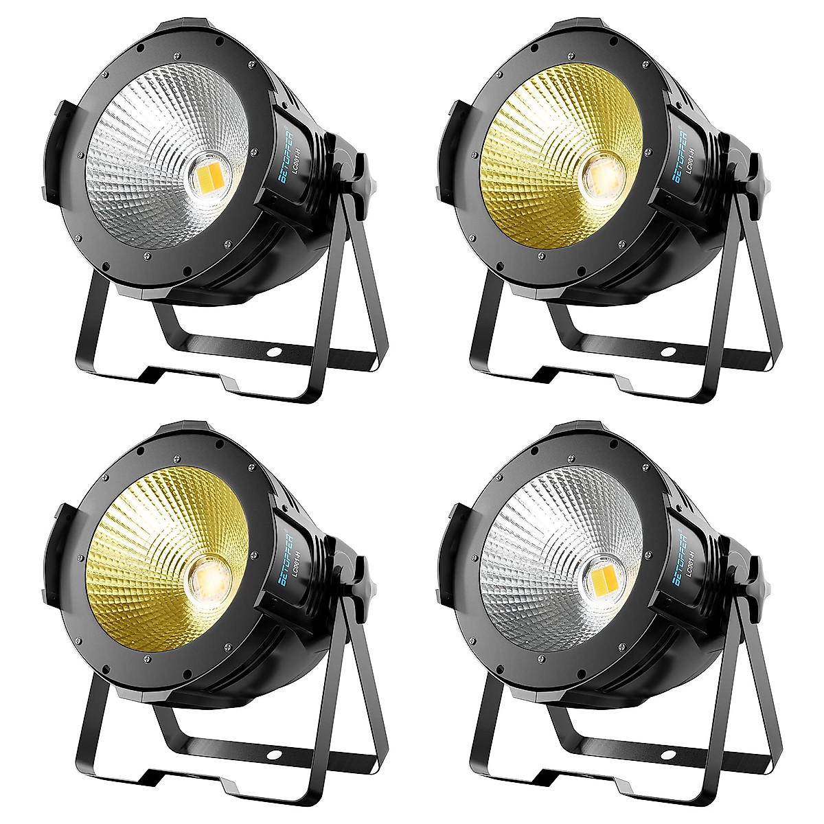 BETOPPER Stage Spotlight, 100W LED DMX Light, Warm & Cold White Spot Light COB Stage Lighting, Strobe Lighting for Church, Parties, Wedding, Theatre, Live Events, Stage etc.(4 Packs)
