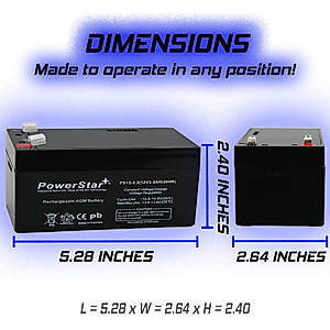 PowerStar 12V 3.3Ah Battery for Compatible with APC BE350U - Compatible with APC RBC35