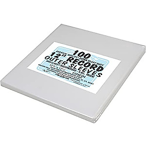 (100) 12" Record Outer Sleeves - EXTRA HEAVY DUTY 4 Mil Thick - Soft Polyethylene - 12-3/4" x 12-1/2" - Archival Quality