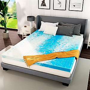 Airensky 2 Inch Twin XL (39"x80") Memory Foam Mattress Topper, Cooling Gel Infused Foam Mattress Topper for Pressure Relief Back Pain, Single Bed Toppers, CertiPUR-US