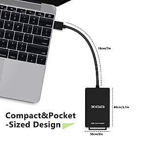 XQD Card Reader, USB 3.0 XQD/SD Card Reader Dual Slot Memory Card Reader 5Gpbs Super Speed Support Sony G/M Series, Lexar 2933x/1400x USB Mark XQD Card,SD Card for Windows/Mac OS