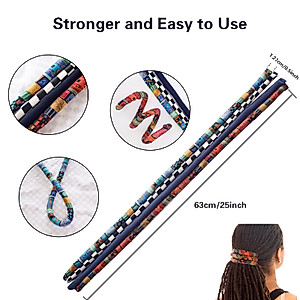 Spiral Lock Hair Tie Dreadlock Accessory Bendable Hair Ties for Women and Men Ponytail Holders Colorful Dreadlock Hair Tie Long Dreads Thick Curly Hair Holder (Midnight)