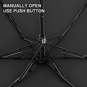 LEAGERA Compact Travel Umbrella with Case - Mini Umbrella for Purse, Small Lightweight &Tiny Design Perfect for Parasol Outdoor Sun&Rain Umbrellas, Black