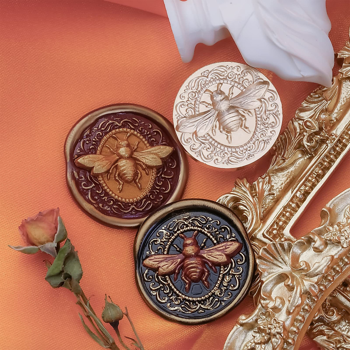 Bee Wax Seal Stamp 3D Embossed Bee Stamp Sealing Kit for Wedding Letter Invitation Sealing DIY Decoration