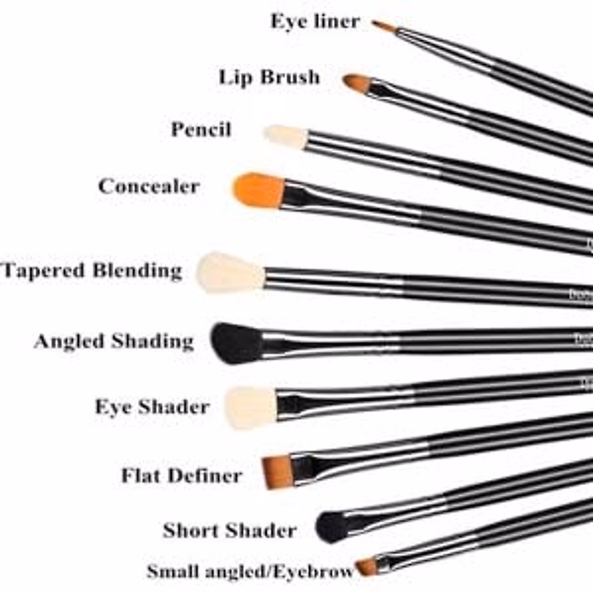 Duorime Silky 10Pcs Eyeshadow Makeup Brush Set Essential Eye Makeup Brushes Kit For Blending Eyeshadow, Eyeliner, Crease, Eyebrow Cosmetics Tool