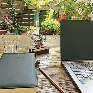 Book Quote Home Office Desk Decor Sign Inspirational Book Lover Gift Butterfly Acrylic With Wooden Stand Sign for Book Lover Cowoker Sister Women Friends Gift