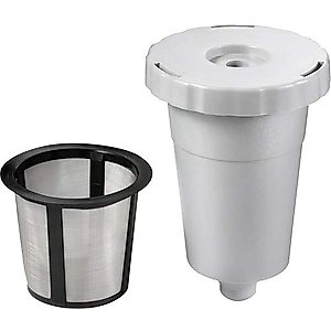 Reusable Coffee Holder and Filter Set, Grey 3 part with filter basket works with Keurig My K-Cup Home brewers by PureWater Filters