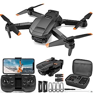 GOFOIT Mini Drone with Camera, 1080P HD Foldable FPV RC Quadcopter with Upgrade Gesture Control, 90° Adjustable Lens, Headless Mode, 2 Batteries, Carrying Case, Altitude Hold, 3D Flip for Adults Kids