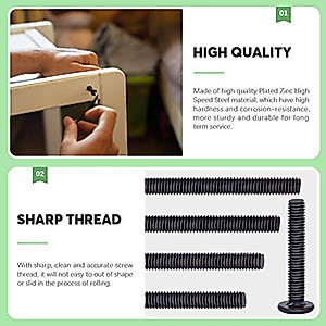 Keadic 122Pcs M6 x 35/45/55/65/75mm Baby Bed Screws Hardware Replacement Kit, Black Hex Socket Cap Bolts Barrel Nuts Assortment Kit for Furniture Cots Beds Crib, 1 Hex Key and Plastic Box for Free