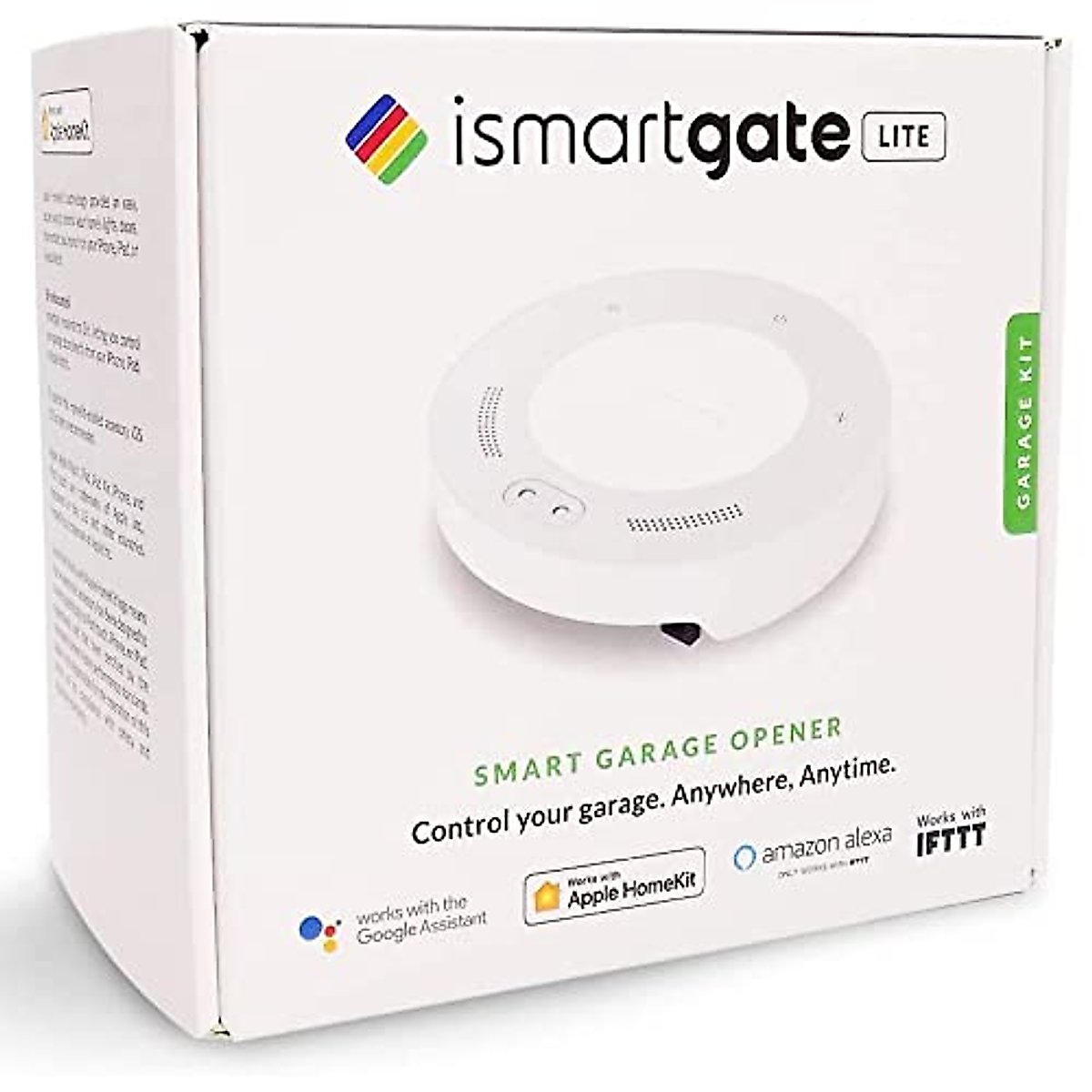 ismartgate LITE Smart Garage Door Opener Remote, APP Control, Compatible with Apple Homekit, Amazon Alexa, Google Assistant, IFTTT, Compatible with All Garage doors. Wireless sensor included.