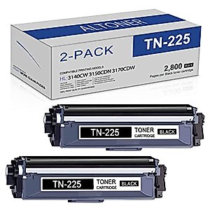 AIToner 2 Pack Black TN225 TN225BK High Yield Toner Cartridge Compatible Replacement for Brother DCP-9020CDN DCP-9015CDW HL-3140CW MFC-9140CDN MFC-9330CDW MFC-9130CW Printer Toner Cartridge.
