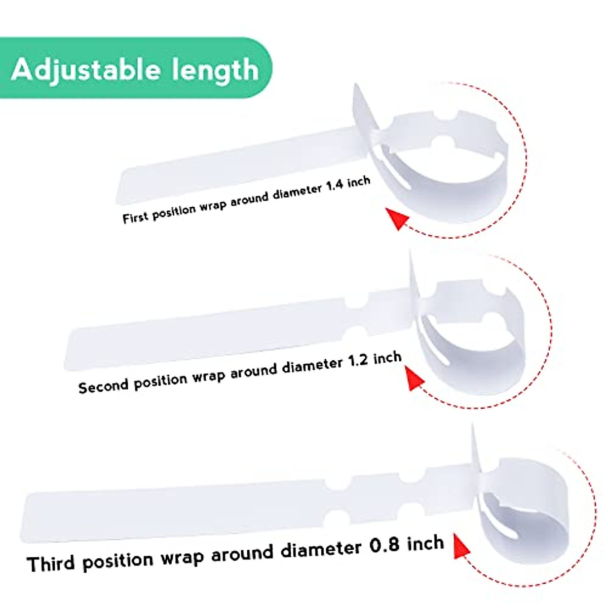 KINGLAKE 200 Pcs White Plastic Plant Tree Tags Nursery Garden Lables 2x20cm Wrap Around Hanging Tags Nursery Garden Stakes Large Writing Surface