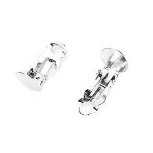 100 Pcs Tray Earring Clips, Flat Back Tray Earring Clips Metal Spring Ear Stud Clips for DIY Earrings Jewelry Making Findings