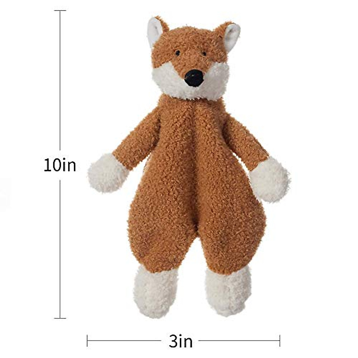Apricot Lamb Stuffed Animals Security Blanket Yellow Fox Infant Nursery Character Blanket Luxury Snuggler Plush(Yellow Fox, 10 Inches)