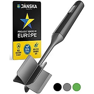Janska Meat Masher Ground Beef Smasher, Heat Resistant Nylon Meat Chopper for Ground Beef, Potato Masher, Kitchen Gadgets, Grey