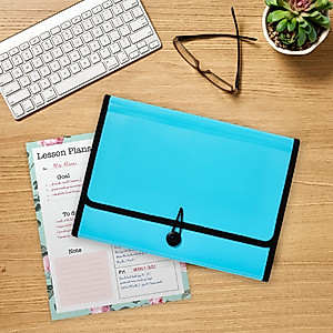 Avery Expanding File Folder Organizer, 7-Pocket Accordion File Organizer, Aqua, Holds 425 Letter/A4-Size Sheets (73551)