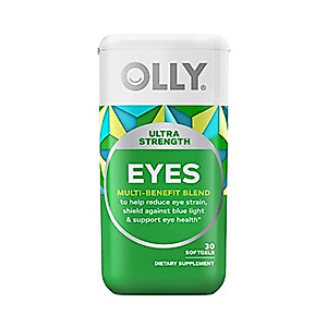 OLLY Ultra Strength Eye Softgels, Blue Light Eye Supplement with Lutein and Zeaxanthin, Supports Eye Health, Reduces Eye Strain, 30 Day Supply - 30 Count
