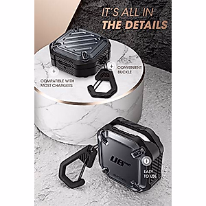 SUPCASE Unicorn Beetle Pro Case for Galaxy Buds 2 Pro / Galaxy Buds 2 / Galaxy Buds Pro / Galaxy Buds Live, Full-Body Rugged Protective Case with Carabiner (Black)