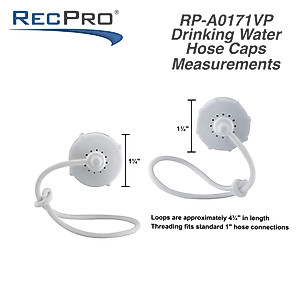 RecPro White Carded Drinking Water Hose Storage Cap | Hose Plug | 3/4 Male and Female (2 Cap)