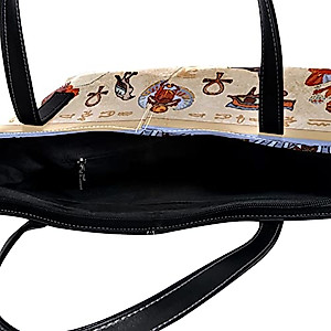 Large Leather Handbags for Women Ancient Egyptian Gods and Pharaohs Top Handle Shoulder Satchel Hobo Bag
