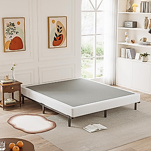 Daqutic Box Spring Queen，5 Inch Metal Box-Spring Only, Mattress Foundation, Heavy Duty Structure with Fabric Cover Metal Frame, Noise Free, Non-Slip, Easy Assembly