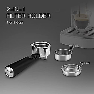 Gevi Espresso Machines 20 Bar Fast Heating Automatic Cappuccino Coffee Maker with Foaming Milk Frother Wand for Espresso, Latte Macchiato, 1.2L Removable Water Tank, 1350W, White
