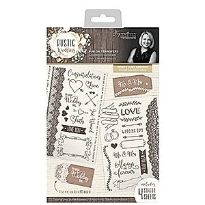Sara's Signature Rustic Wedding Rub On Transfers, Multicolor