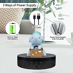 3 in 1 Motorized Rotating Display Stand with 5.74/7.08/8.66 inch Replacement Cover, 360 Degree Turner Cup Rotating Display Stand for Photography Products and Video Show,Max Load 22Lbs