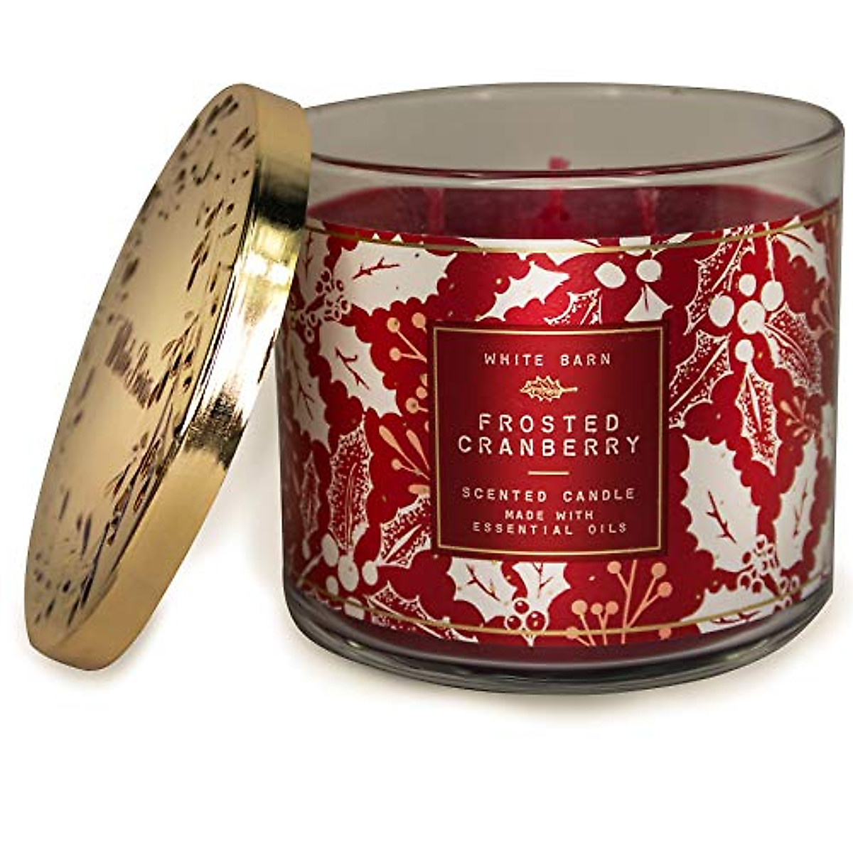 White Barn 3-Wick Candle w/Essential Oils - 14.5 oz - 2020 Holidays Scents! (Frosted Cranberry)